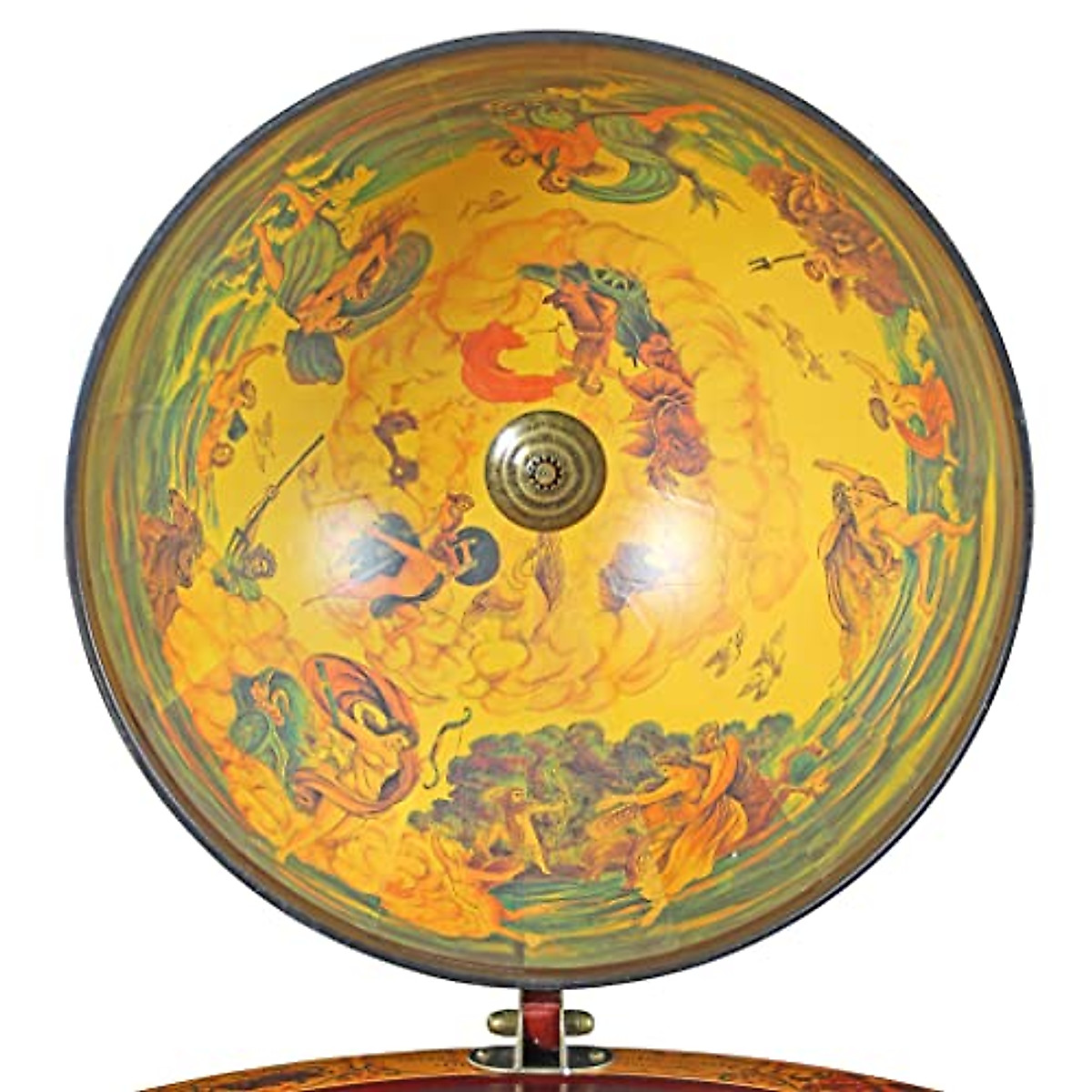 Design Toscano SJ45001 Sixteenth-Century Italian Replica Globe Bar Cart Cabinet on Wheels, 22 Inches Wide, 38 Inches Tall, MDF, Hardwood and Paper, Sepia Brown Finish