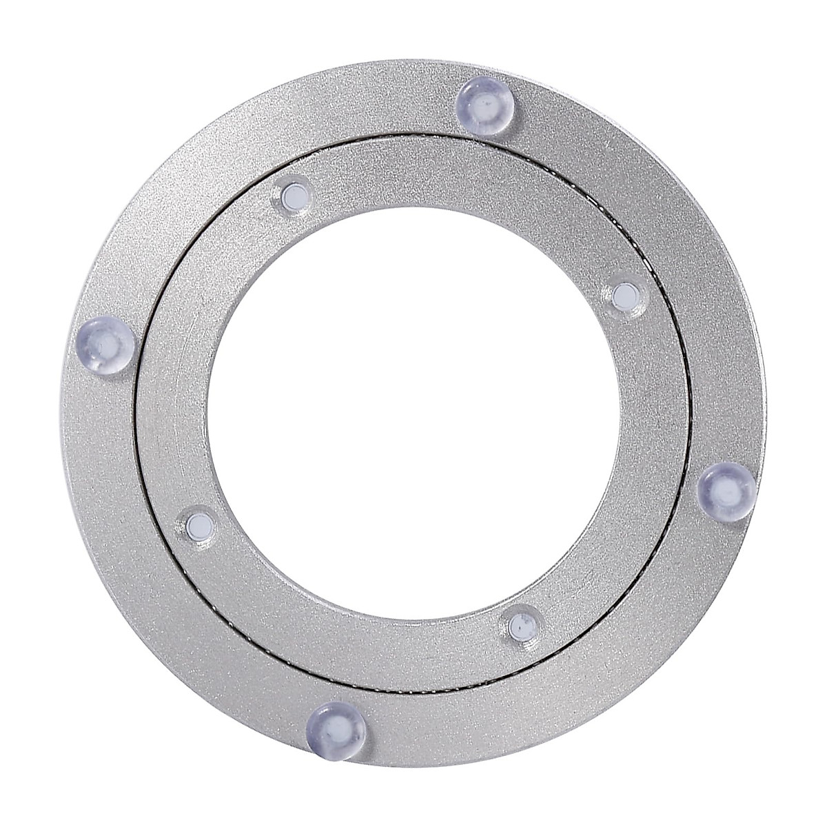 Silver Table Bearing, Heavy Duty Aluminium Alloy Hardware Rotating Turntable Bearing Swivel Plate for Dining-Table (4Inch)