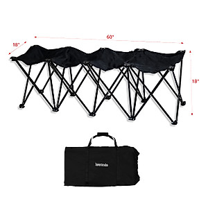 Trademark Innovations Portable Folding Sports Seater Bench - Sideline Collapsible Bench - 4 or 6 Seats