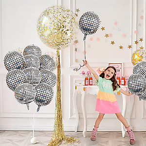 Disco Ball Balloons, 6 Pcs, Disco Party Decorations, Disco Balloons, 22 Inch 4D Silver Disco Balloons, 70s 80s 90s Party Decorations, Disco Ball Decorations, Disco Ball Balloon, Disco Party Supplies