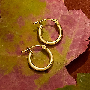 Ross-Simons Italian 2mm 18kt Yellow Gold Hoop Earrings
