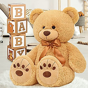 MorisMos Giant Teddy Bear Stuffed Animal, Big Teddy Bear Life Size, 36in Large Teddy Bear Cuddly Soft for Baby Shower, Boys, Girls