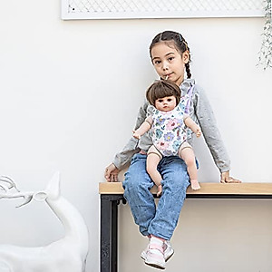GAGAKU Baby Doll Carrier for Kids Stuffed Animal Carrier Reborn Baby Carrier with Adjustable Straps for American Girl Doll Bitty Baby Doll Accessories - Purple (Flowers)