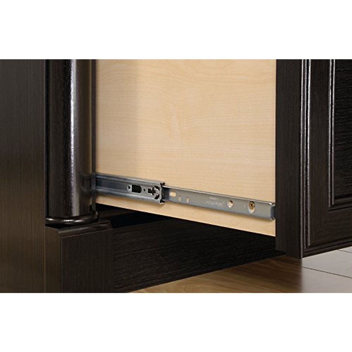 Sauder Bleeker Street L-Desk, Obsidian Oak finish