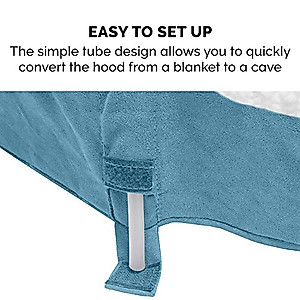 Furhaven 35" Round Cooling Gel Dog Bed for Large/Medium Dogs w/ Removable Washable Cover, For Dogs Up to 50 lbs - Sherpa & Suede Snuggery - Blue, 35-inch