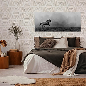 Nukofal Modern Peel and Stick Wallpaper Geometric Beige and White Wallpaper 15.7''x118.1'' Stripe Contact Paper Self Adhesive Removable Wallpaper for Bedroom Bathroom Drawer Cabinets Decor Vinyl