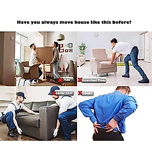 Bonsicoky 6" Steel Tri-Dolly with Rubber Wheel, 200-lb Load Capacity Furniture 3 Wheel Mover Universal Moving Tools for Moving Heavy Objects, Furniture, Appliances - 4Pack