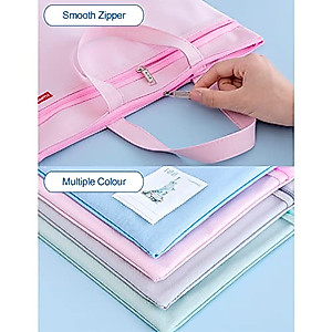 Pocket Small Size Desk Calculator and Large Double Pocket Waterproof File Bag with Handle Bundle