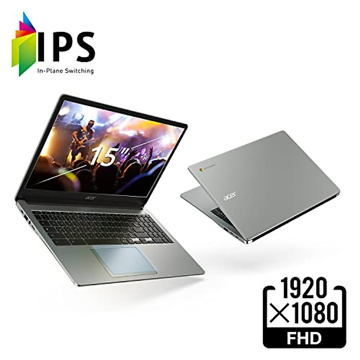 Acer Chromebook 315 Laptop | Intel Celeron N5100 | 15.6" Full HD IPS Display | Intel UHD Graphics | 8GB LPDDR4X | 64GB eMMC | Wi-Fi 6 | DTS Audio | Chrome OS | CB315-4H-C6MH