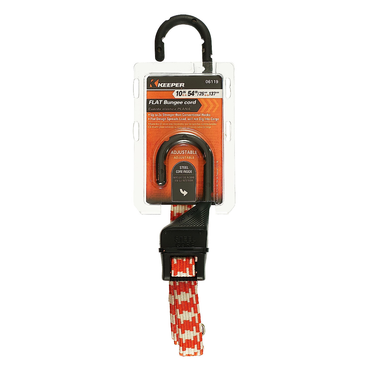 Keeper 06119 Adjustable Flat Bungee Cord, Multicolor