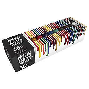 Liquitex 2023470 Basic Acrylic Paint Set with 0.74 oz Tubes, Assorted Color - Set of 36