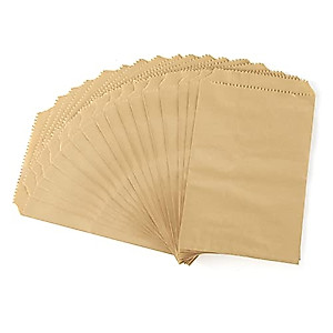FOCCIUP 100 Pack Brown Kraft Paper Bags 4x6 Inches Flat Envelopes Merchandise Bags for Party Favor Treat Bags