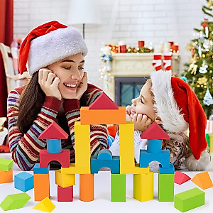 UNIH Building Blocks for Toddlers 1-3, Foam Blocks Toys Soft Blocks Toys Set for 1 2 3 4 Year Old Boy Girls (46PCS)