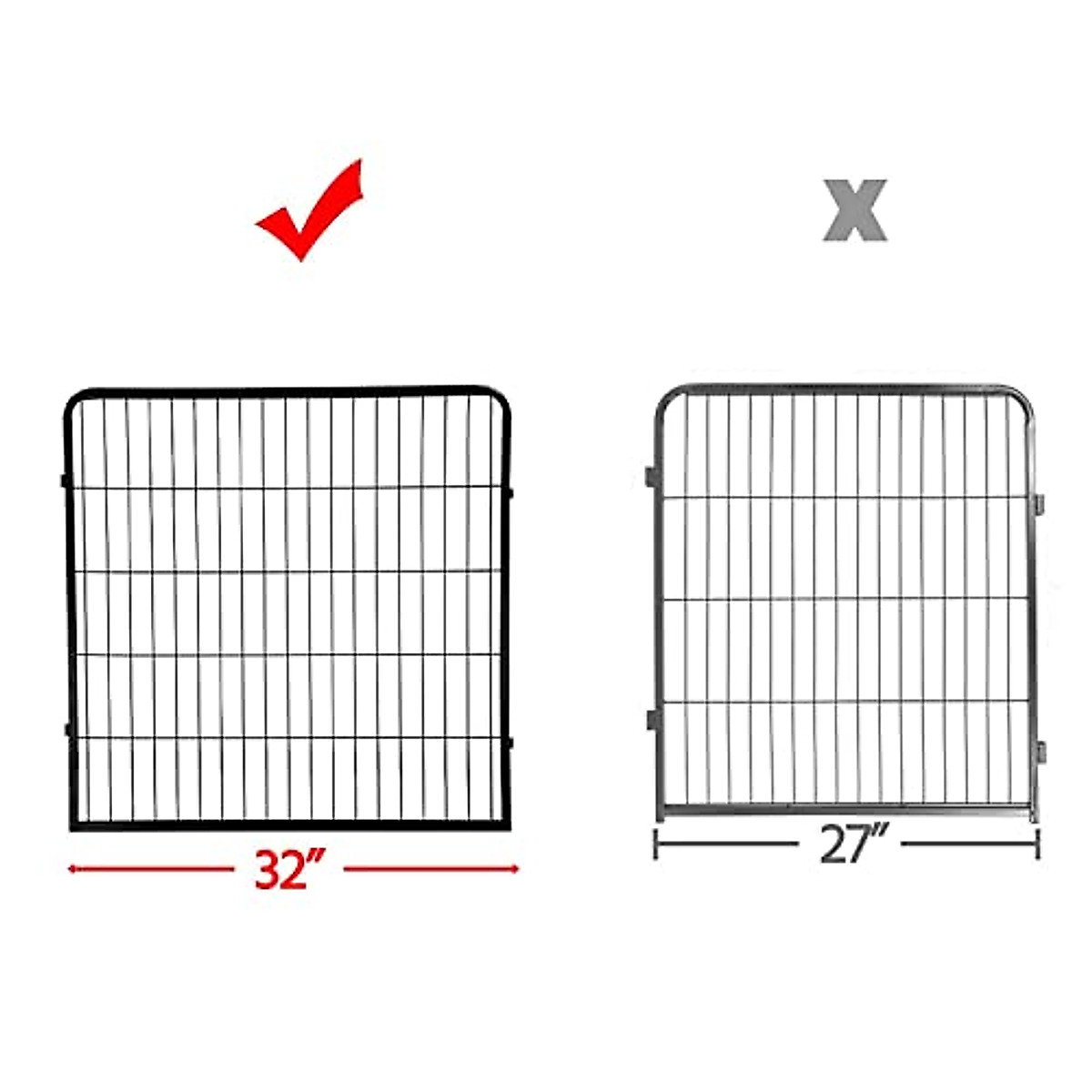Yaheetech Foldable Pet Pen Playpen Play Yard - 32 inch 18 Panel Portable Small Animal Playpen Metal Exercise Barrier Fence w/Door Outdoor Indoor Black