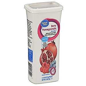 Great Value Berry Pomegranate Drink Mix, 6 Count per pack, 2.5 Oz (Pack of 2)