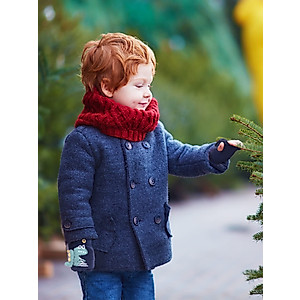 Bencailor 3 Pair Convertible Mittens Kids Knitted Warm Fingerless Gloves Toddler Cartoon Gloves with Mitten Cover for Boy Girl (Blue, Navy, Gray, Dinosaur)