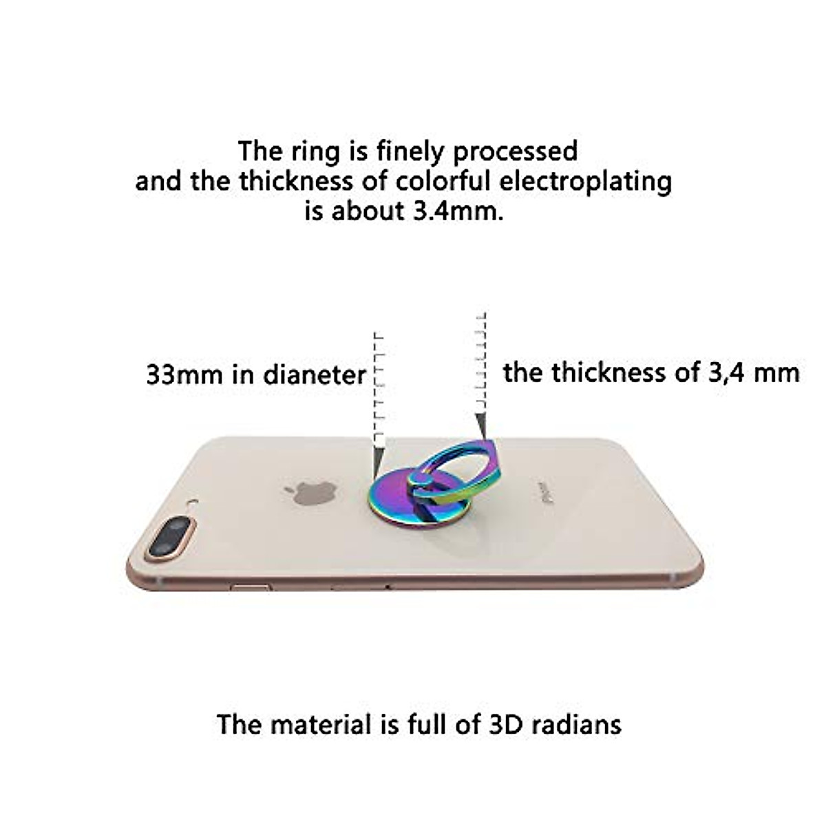Blacell Colorful Cell Phone Ring Holder 360 Degree Rotation Phone Ring Holder Stand Finger Ring Kick-Stand Compatible Various Mobile Phones or Phone Cases