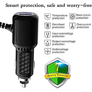 Radar Detector Power Cord,for Uniden Escort Valentine Beltronics Passport Cobra etc Radar Detector,with Dual USB QC3.0 Quick Charger(QC3.0 6.5ft)