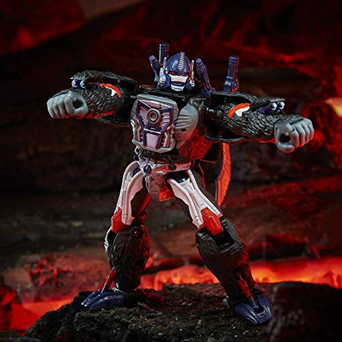 Transformers Toys Generations War for Cybertron: Kingdom Voyager WFC-K8 Optimus Primal Action Figure - Kids Ages 8 and Up, 7-inch