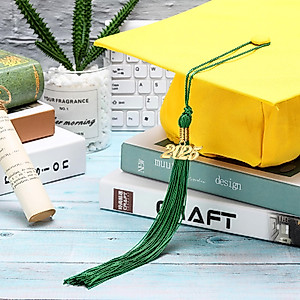 Yaomiao 14 Pieces 2025 Year Charm Graduation Tassel Academic Graduation Hat Tassel with Decoration for Graduates Ceremonies Parties Accessories(Green)