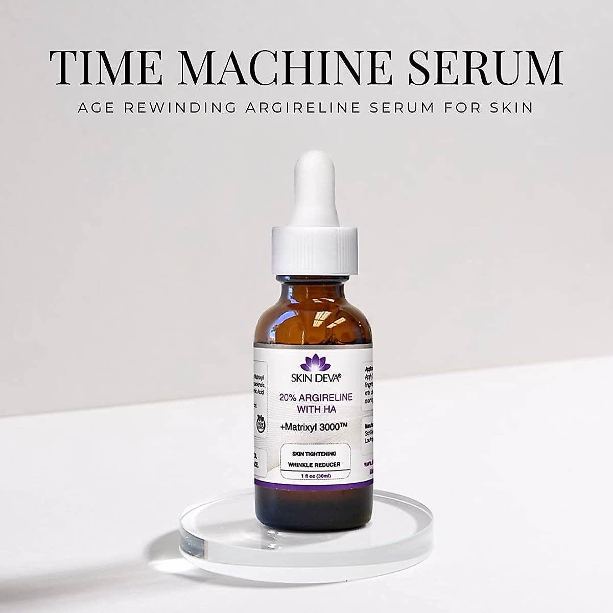 SKIN DEVA 20% Argireline Serum with Matrixyl 3000 Pure Hyaluronic Acid Serum For Face Deep Wrinkle Reducer Anti Aging Tones Skin and Stimulates Collagen Peptides Serum For Face