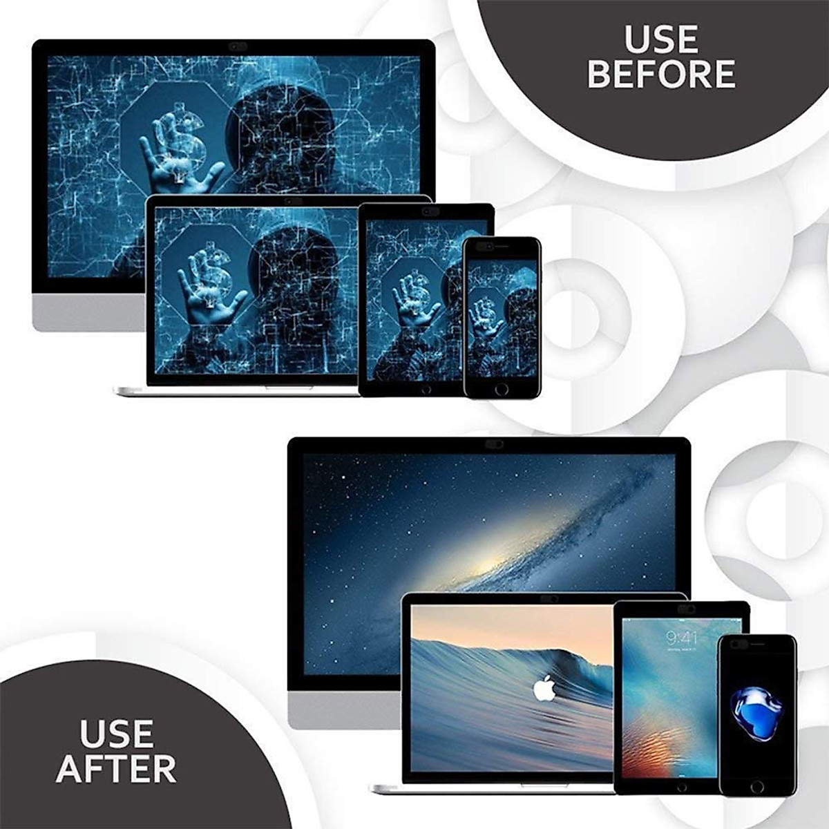 NMEGOU Metal Webcam Cover Slide, Shutter Magnet Slider Camera Cover for Web Cam iPhone PC Laptops Tablet Phone Lens Protect Privacy Sticker (Black-3pcs)