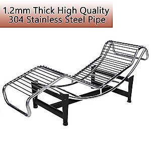 HOTYARD LC-4 Chaise Lounge, Genuine Leather Recliner (Dark Brown)