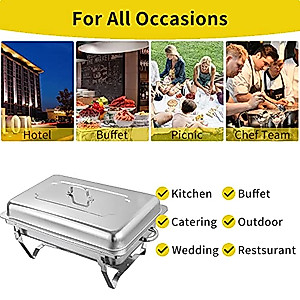 Naviocean Chafing Dish Buffet Set Chafers and Buffet Food Warmers for Parties 8 QT Chafing Servers Dish Stainless Steel Food Catering Chafers for Catering Event Buffet Banquet (2 Packs)