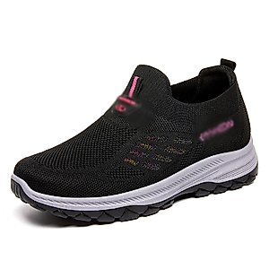 DHAEY Women's Orthopedic Sneakers Breathable with Arch Support Knit Casual ShoesFoot Heel Pain Relief Fashion Sneaker (Color : Black, Size : 6.5)