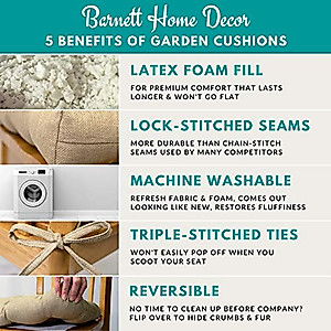 Barnett Home Decor Stars Navy Porch Rocker Cushions - Indoor-Outdoor: Fade Resistant, Waterproof - Latex Foam Fill Rocking Chair Seat Cushion & Backrest Pad Set (Extra-Large, Stars Navy)