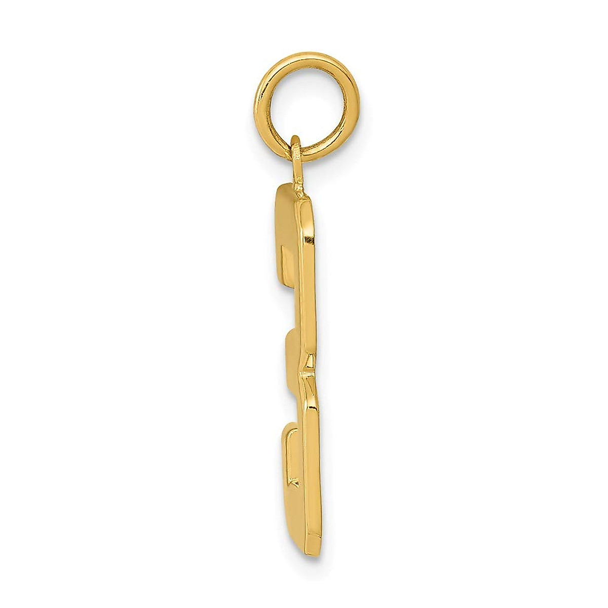 Solid 14k Yellow Gold Casted Large Number 3 Charm Pendant - 25mm x 10mm