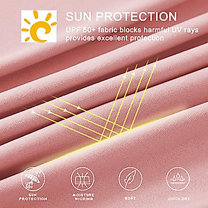 Willit Women's UPF 50+ Sun Protection Shirt Long Sleeve SPF UV Shirt Rash Guard Swim Hiking Fishing Tops Lightweight Pink S