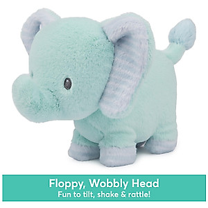 GUND Baby Safari Friends Collection Plush Elephant with Chime, Sensory Toy Stuffed Animal for Babies and Newborns, Teal, 7"