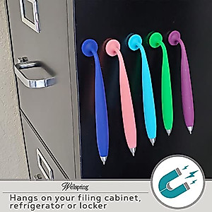 Wellspring Wiggle Pen - Magnetic Pens For Fridge And Other Magnetic Surfaces, For Making Quick Notes Or Lists, Use With A Grocery List Magnet Pad For Fridge (Amethyst)