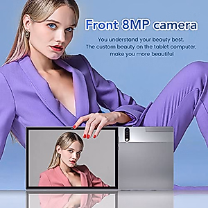 Qinlorgo HD Tablet, 1920x1200 Resolution 100-240V 10.1in Tablet 2.4G 5G WiFi for Writing for Android8.1 (US Plug)