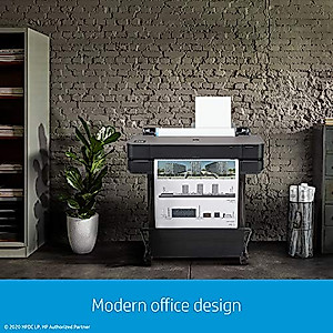 HP DesignJet T630 Large Format Wireless Plotter Printer - 24" (5HB09A), with Multipack and High-Capacity Genuine Ink Cartridges (10 Inks) - Bundle