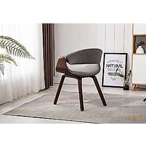 Vanity Art Mid-Century Style Butterfly Dining Chair and Walnut Wood Finish (Gray) UC-7G
