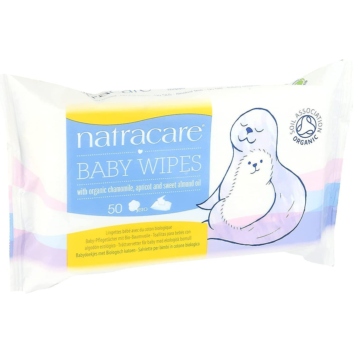 Natracare Organic Cotton Baby Wipes, 50 Count (Pack of 4)