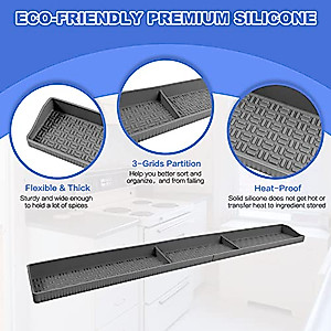 Lemasa Kitchen Shelf for Stove 30" Length,Silicone Material Magnetic Shelf Over the Stove for Kitchen Stove with Easy Installation,Enhanced Magnetic Stove Top Shelf Kitchen Spice Rack Organizer