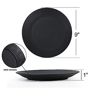 PYRMONT 9-Inch Plastic Plates Reusable Plastic Plates Camping Plates of 6 Lightweight Wheat Straw Plates Dishes Plates Set Salad Plates Dinner Plates Dishwasher & Microwave Safe, BPA Free