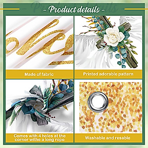 Remagr God Bless Backdrop First Communion Baptism Christening Party Decorations Banner Green Leaves Newborn Baby Shower Photography Background Favors Supplies Photo Booth, 71 x 43 in, One Size