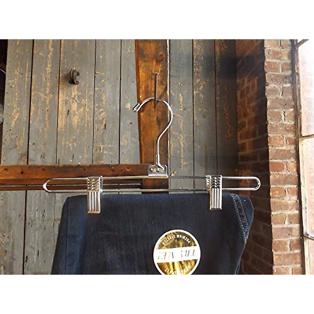 NAHANCO SKT12HU, 12" Metal Skirt/Pant Hanger with Loop Back Swivel Hook and Adjustable Clips, High Polished Chrome (Pack of 25)