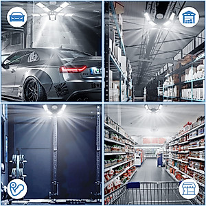 Aoretic LED Garage Lights Bulb 10+1 Panels 2 Pack -200W, 20000LM 6500K Led Shop Light with 6+1 Deformable Panels, Ceiling Lights for Basement Barn Light Garage