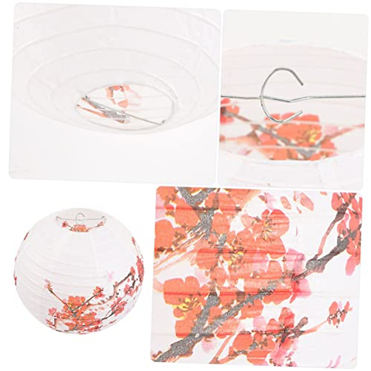 GANAZONO Chinese Lantern Outdoor Decor Asian Decor Japanese Paper Lamp Asian Paper Lantern Pendant Lamp Shade Outdoor Hanging Decoration Japanese Lantern Plug in Sconce Set of 2 Ornament