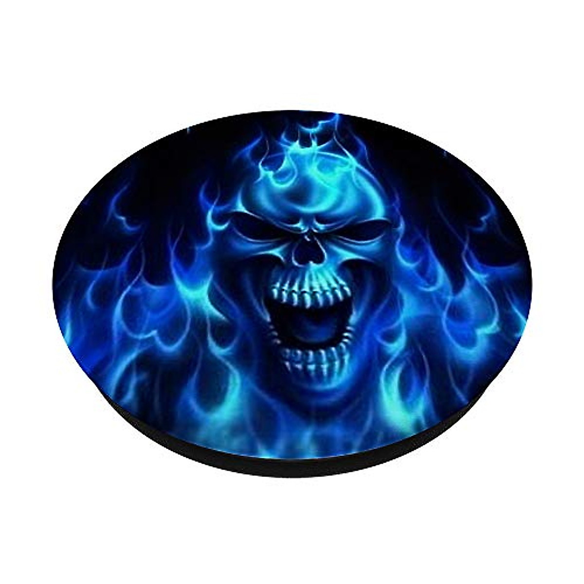 Blue Flame Screaming Skull Phone Accessory PopSockets PopGrip: Swappable Grip for Phones & Tablets
