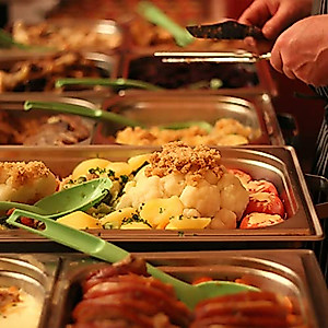 Kingrol 2 Pack 1/3 Size Hotel Pans with Lids, 3-5/8" Depth, 22 Gauge Steam Table Pan, Stainless Steel Counter pan, Food Service Pan for Kitchen