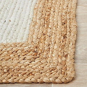 4x6 5x8x8x10 ft. White Natural Fiber Large Area Rug Braided Vintage Jute Bohemian Living Room Rug White Jute Rug Hemp Kitchen Rug Office Dining Rug Office Rug (5x8 feet Jute Rug, Brown)