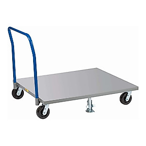 Little Giant PDSH-4048-6PHLR Pallet Dolly with Solid Deck with Handle and Corner Load Retainer, 3600lbs Load Capacity, 40" Width, 48" Length