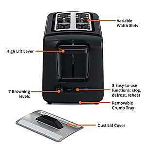 KRUPS Krups Express Toaster KH411D50 Stainless Steel Toaster with Wide Slots, Includes Dust Lid & Crumb Tray, Defrost, Reheat, 7 Browning Levels, 2 Slice, Stainless Steel