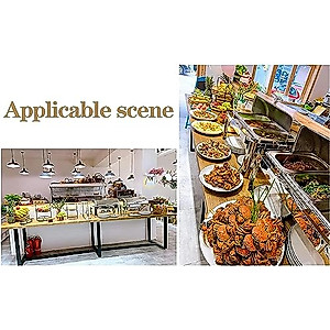 Chafing Dishes Chafing Dish Buffet Set, Food Warmers Server Warming Tray Round Rectangular Chafers, Stainless Steel Square Chafer, Round Food Warmer Chafing For Catering Warmer Chafer Set, Energy Effi